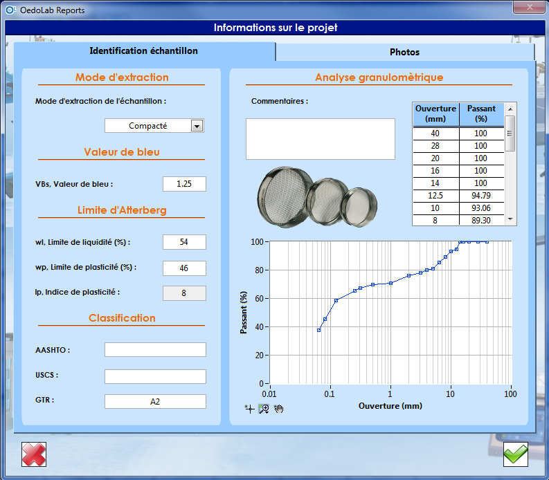 Produits pour les essais de laboratoires en génies civils